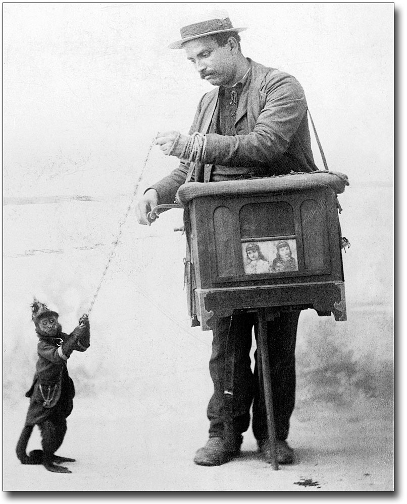 ORGAN GRINDER MUSICIAN W/ MONKEY 1892 8x10 SILVER HALIDE PHOTO PRINT | eBay